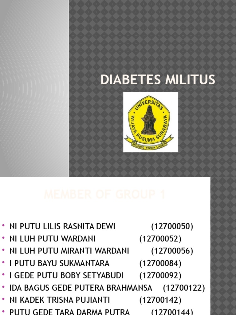 Diabetes Militus | PDF | Diabetes Mellitus Type 2 | Diabetes Mellitus