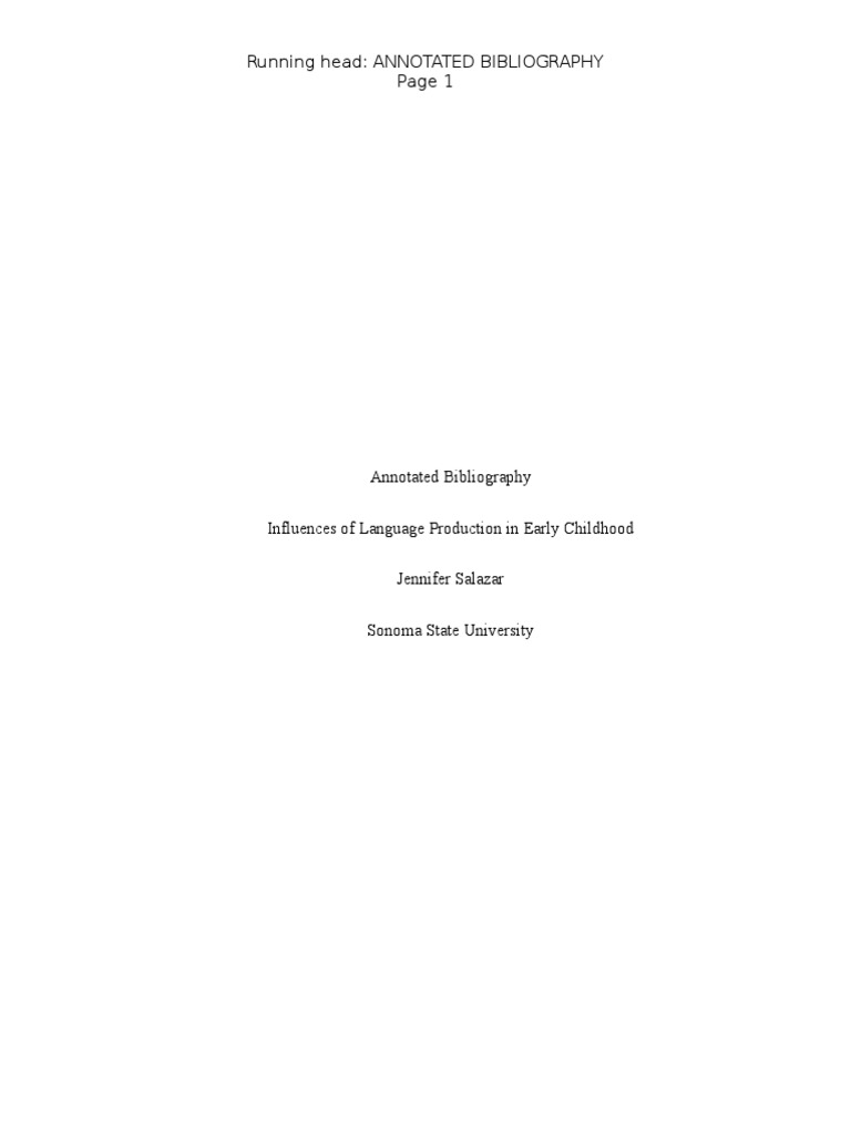540 Final Annotated Bibliography | PDF | Early Childhood Education ...
