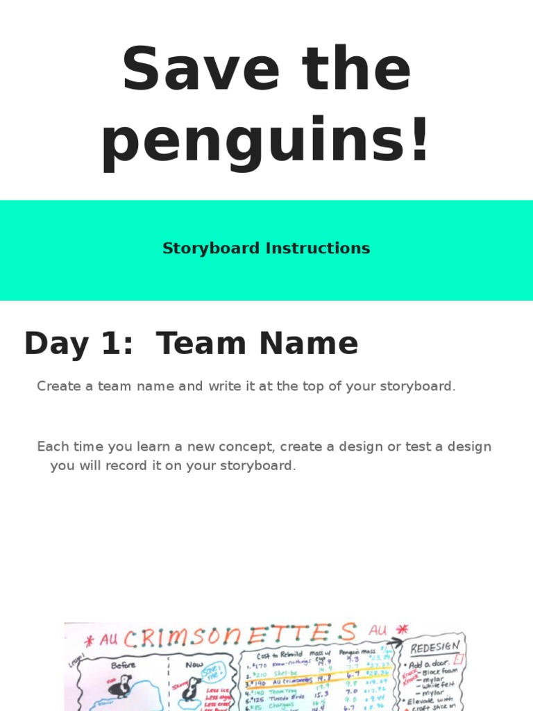 Save The Penguins Storyboard Use | PDF | Thermal Conduction | Heat
