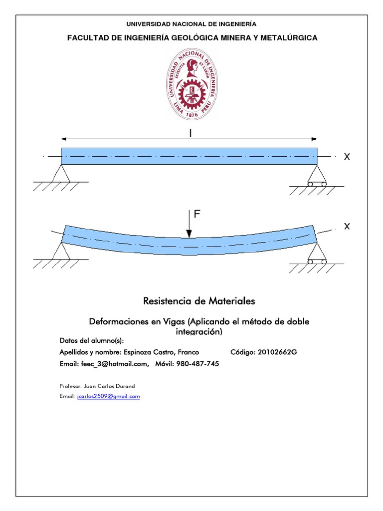 Deformación de Vigas (Método de Doble Integración) | PDF | Elasticidad (Física) | Doblar