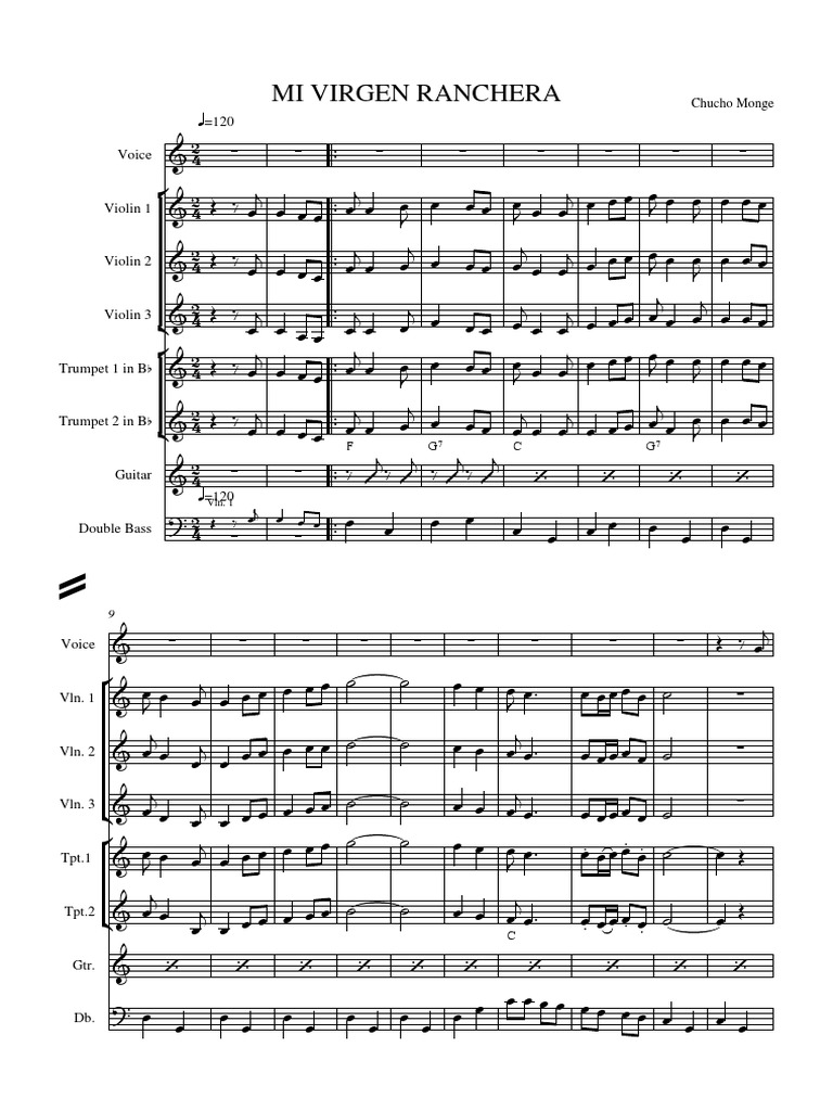 Mi Virgen Ranchera. Score | PDF | Musical Instruments