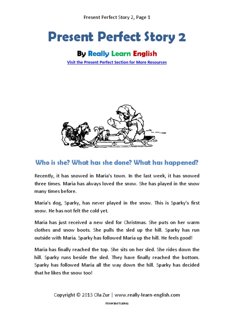 Present Perfect Story 2 | PDF | Question | Syntax