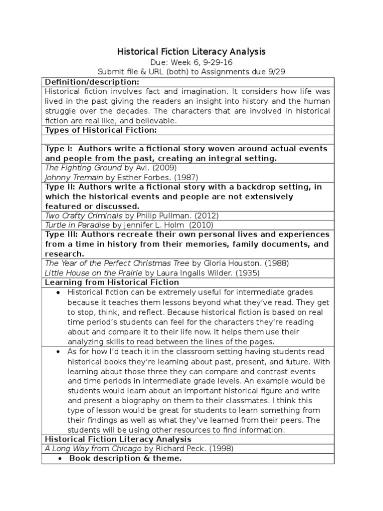 A3 Historical Fiction Blank Template Literary Analysis Schreier | PDF ...