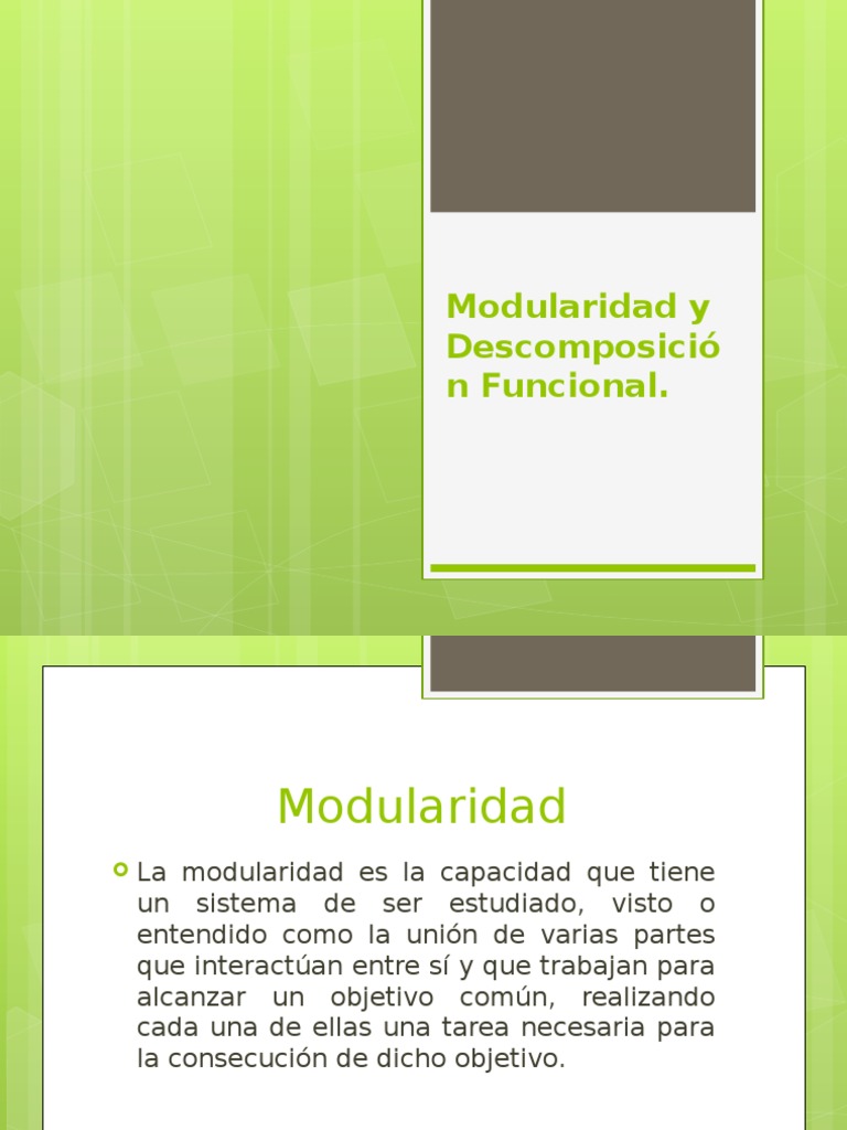 Modularidad y Descomposición Funcional | PDF