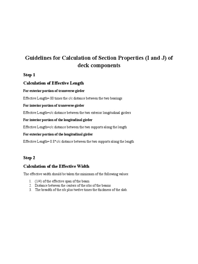 Guidelines For Calculation of Section Properties | PDF | Beam ...