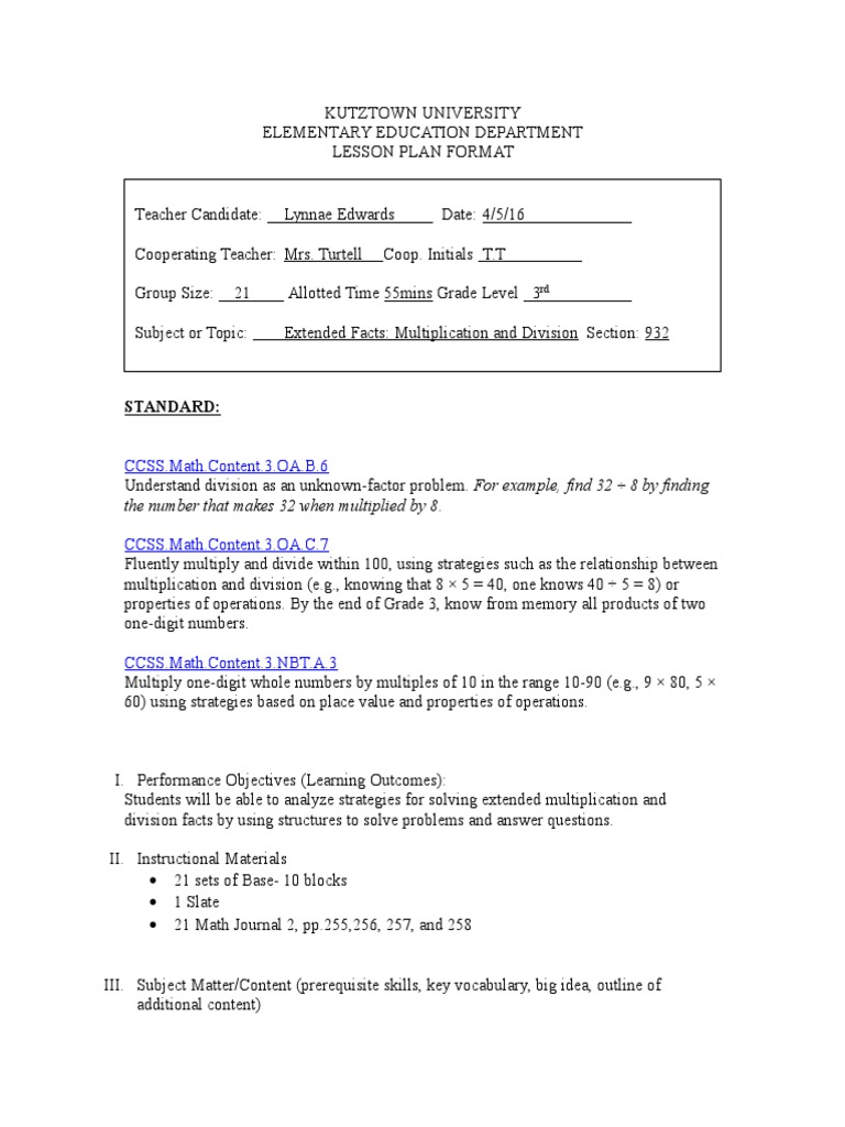 Extended Facts - Multiplication and Division | Download Free PDF ...
