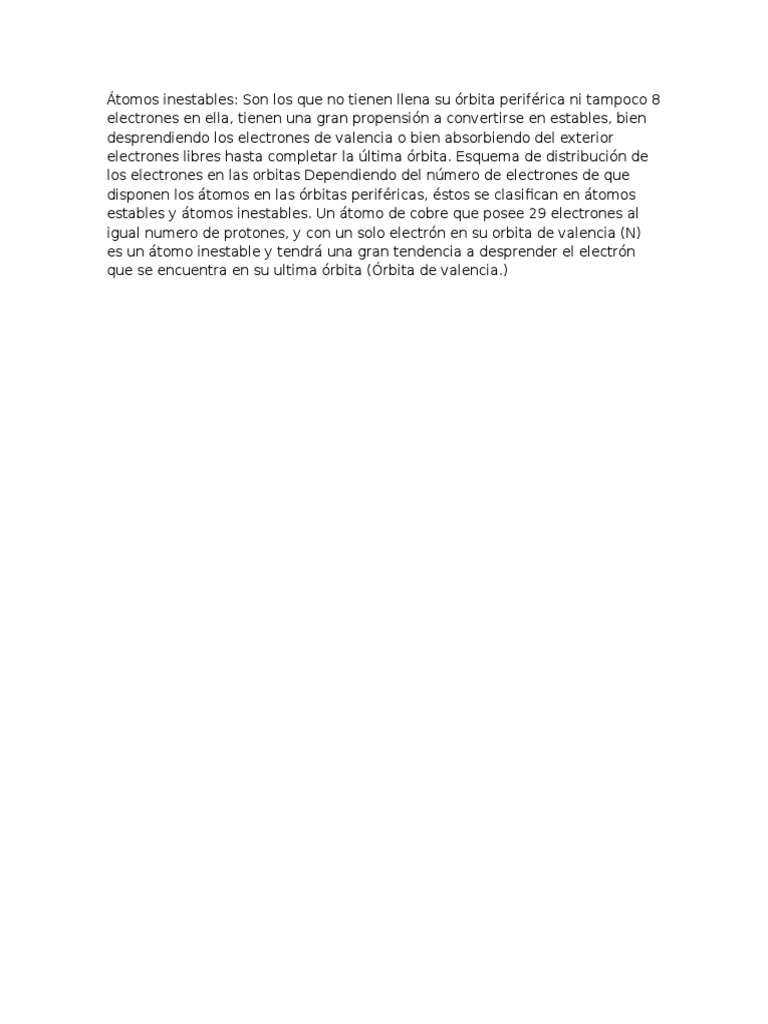 Átomos Inestables y su Comportamiento | PDF | Ciencia y matemáticas