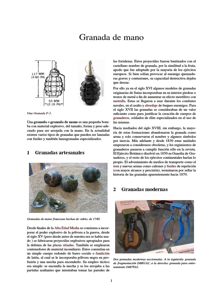 Granada de Mano | PDF | Armas explosivas | Armas de proyectiles