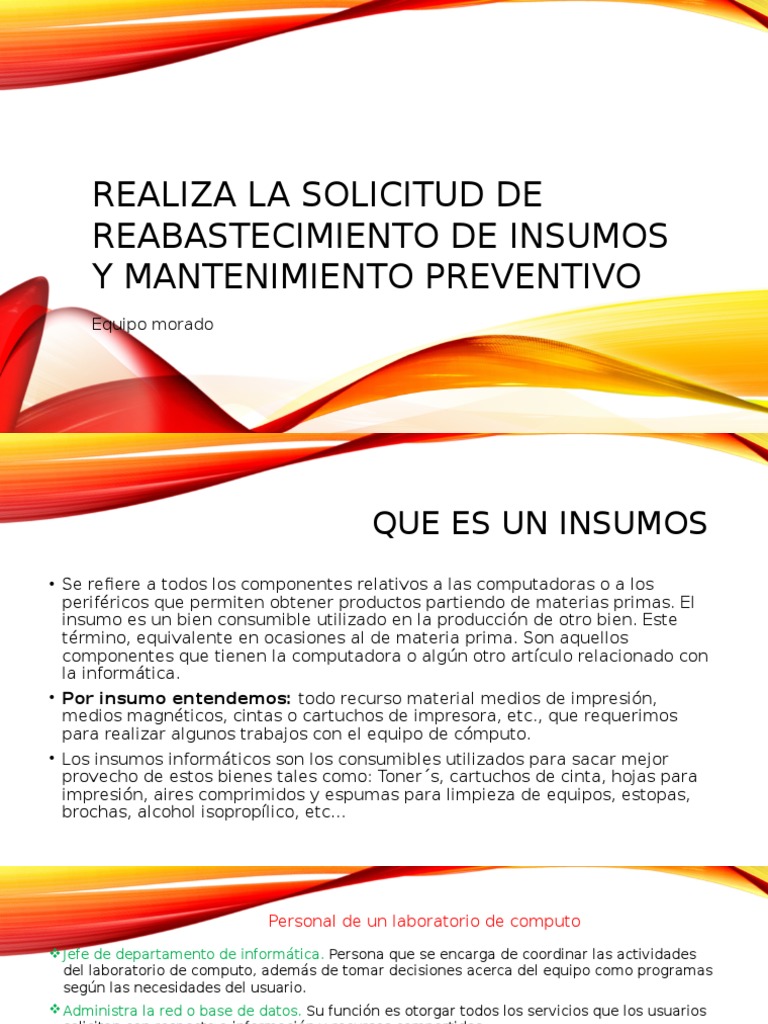 Realiza La Solicitud de Reabastecimiento de Insumos y | PDF | Hardware ...
