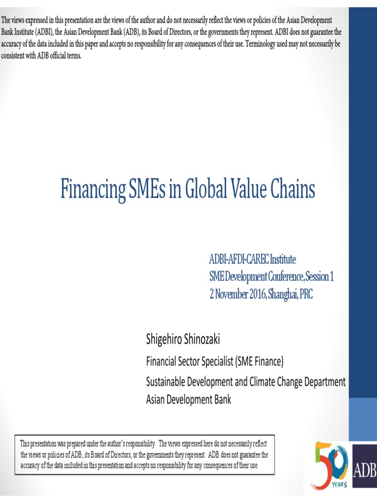 Financing SMEs in Global Value Chains | PDF | Asian Development Bank ...
