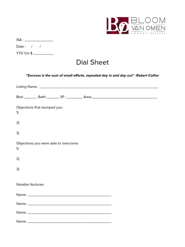 Dial Sheet: "Success Is The Sum of Small Efforts, Repeated Day in and ...