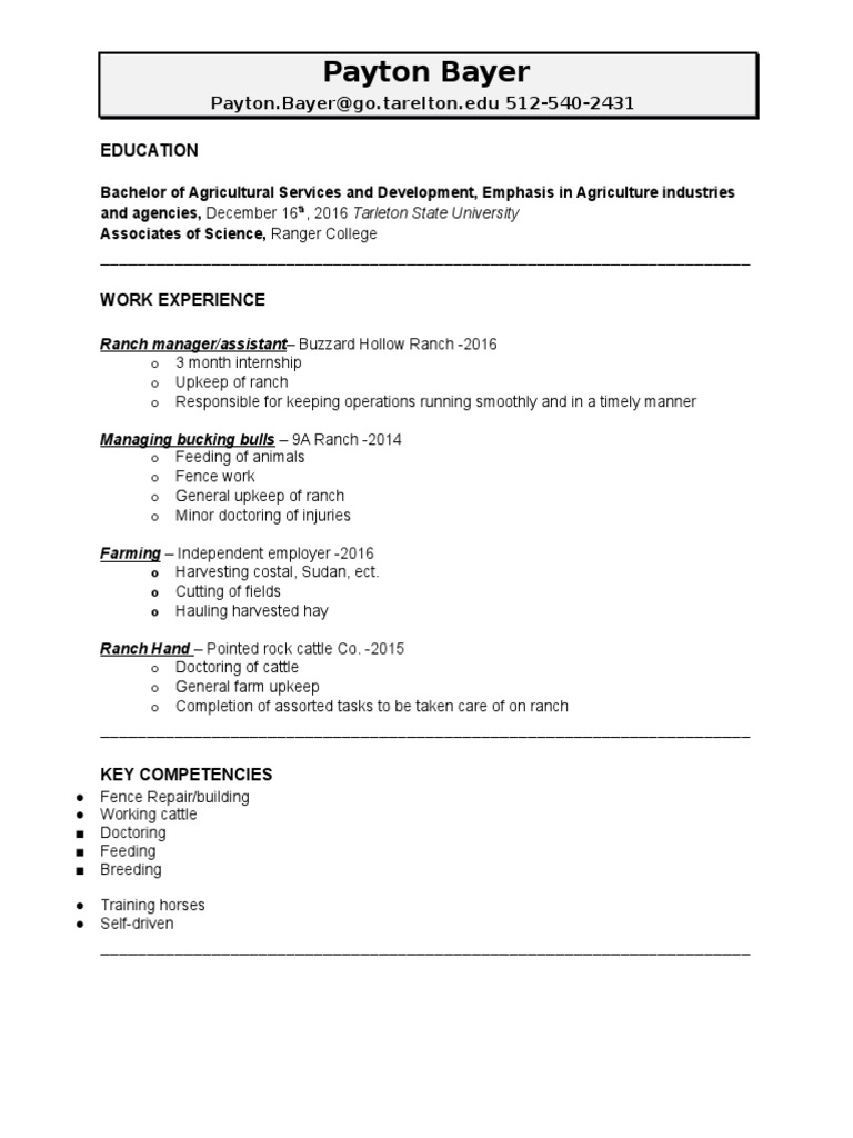 Payton Bayer Resume | PDF
