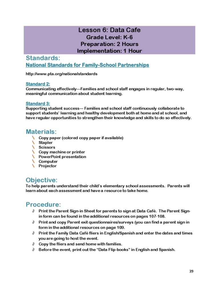 Lesson 6 Data Cafe - Lesson Eng-Span | PDF | Educational Assessment ...