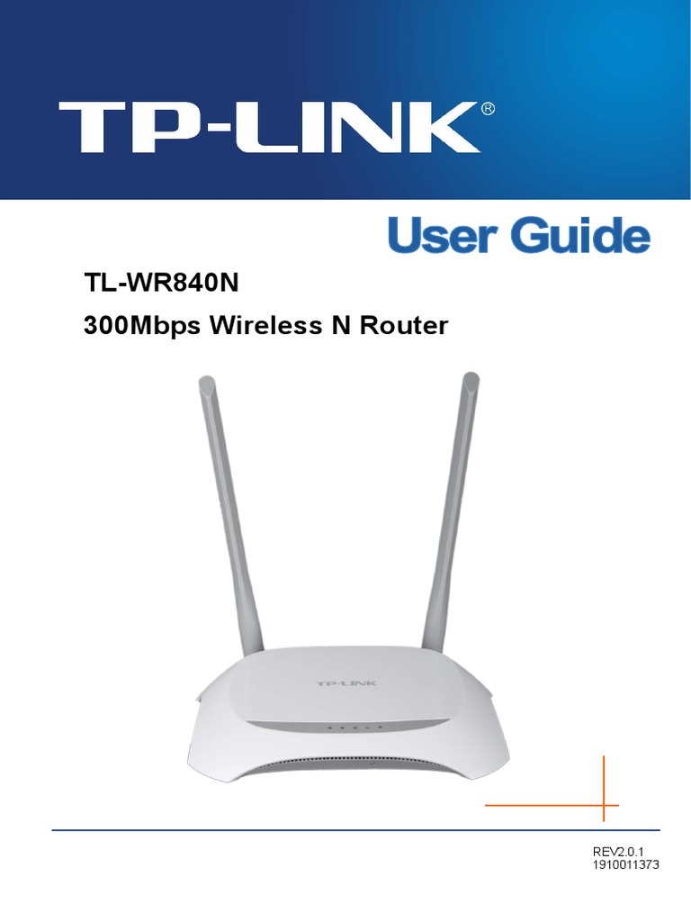 TL-WR840N User Guide | PDF | Ip Address | Wireless Lan