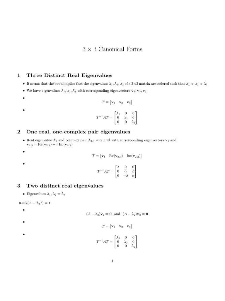 3x3 Canonical Forms | PDF