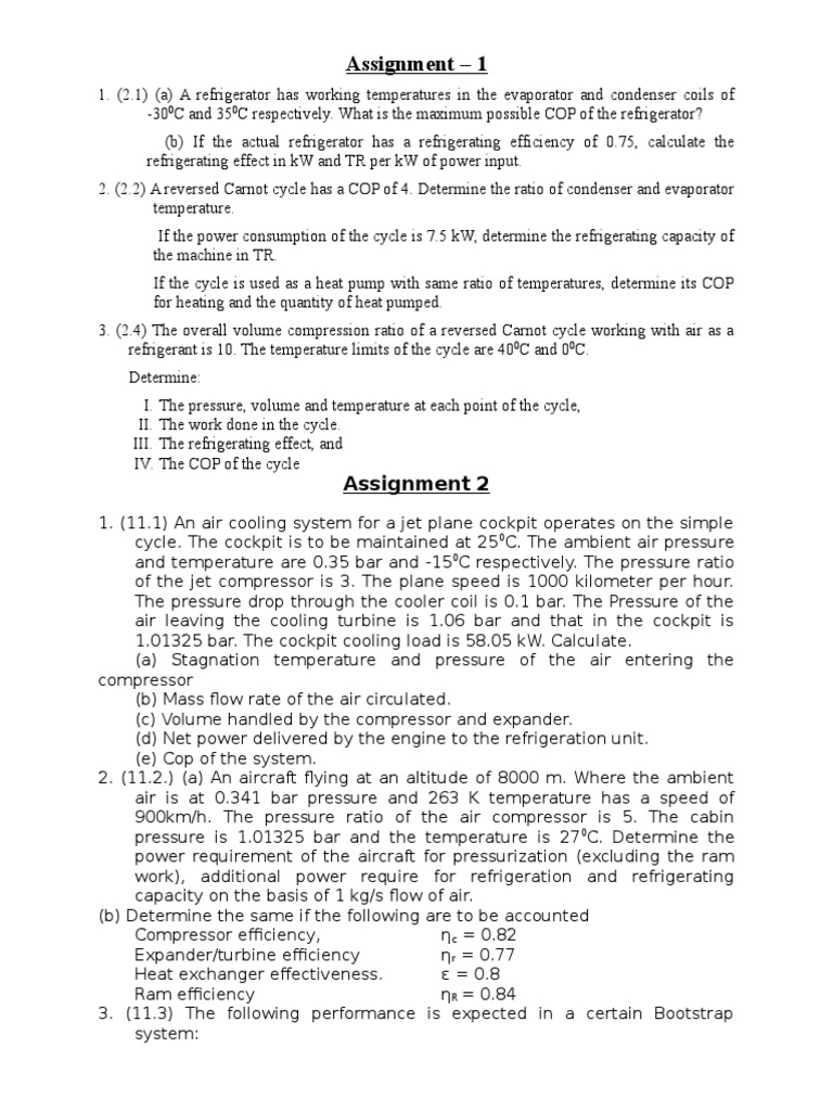RAC Assignment | Download Free PDF | Gas Compressor | Refrigeration