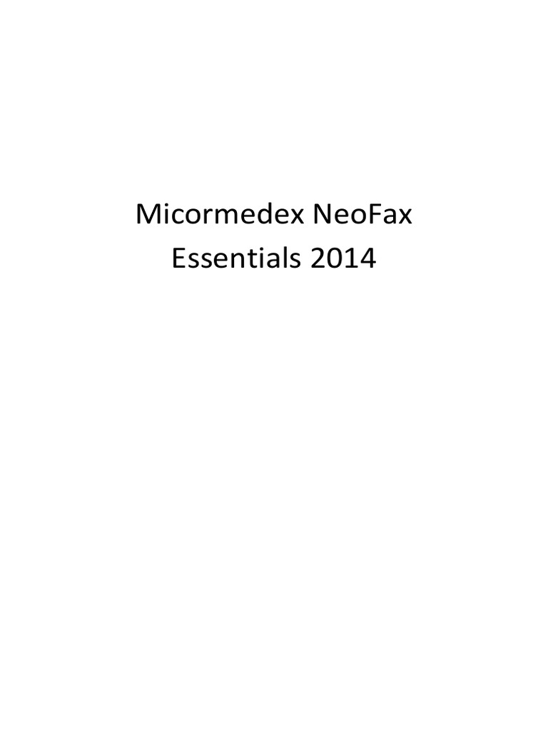 Micormedex NeoFax-neonatologie | PDF | Asthma | Pharmaceutical Formulation