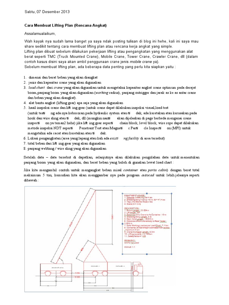 Cara Membuat Lifting Plan (Rencana Angkat) | PDF