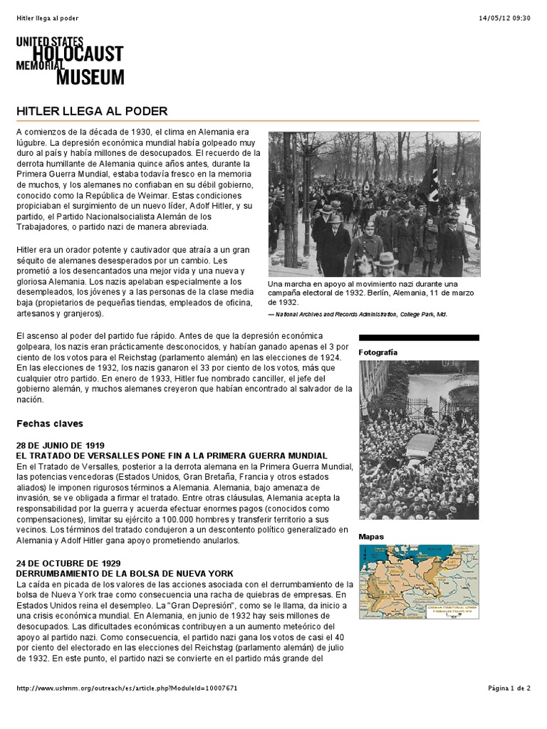 Hitler Llega Al Poder | PDF | Adolf Hitler | nazismo