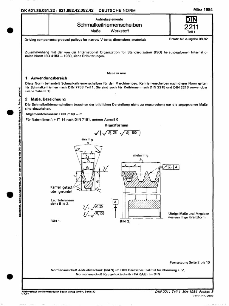 DIN 2211-1 Remenice | PDF