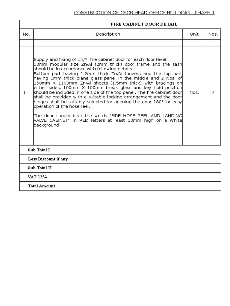 Fire Cabinet Door Detail: Construction of Cecb Head Office Building ...