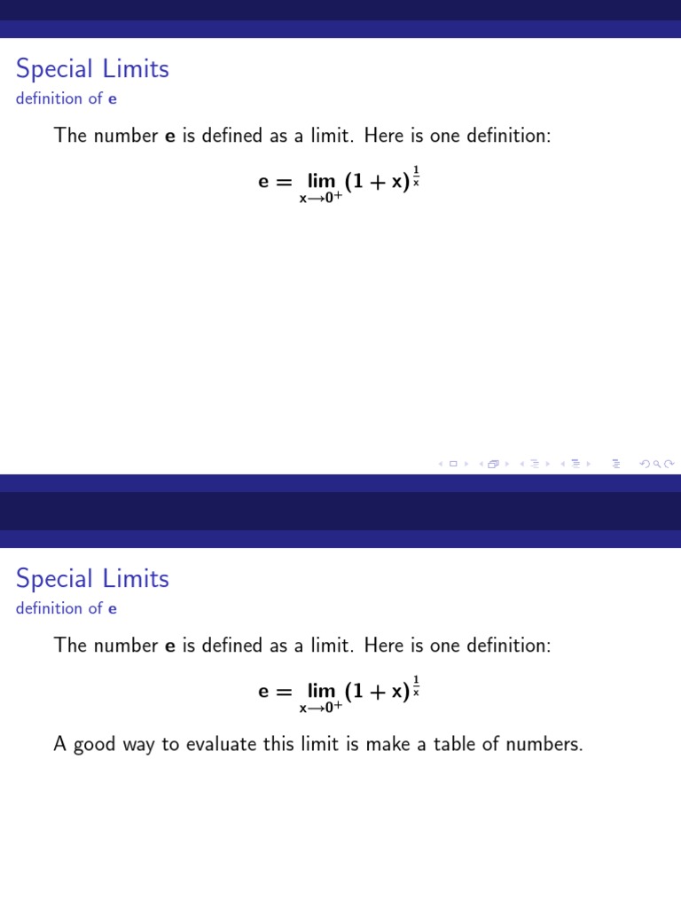 Special Limits: Definition of e | PDF | Theoretical Computer Science ...