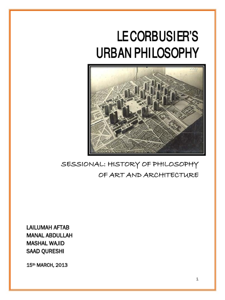 Philosophy Sessional - Urban (Le Corbusier) | PDF | Urban Planning