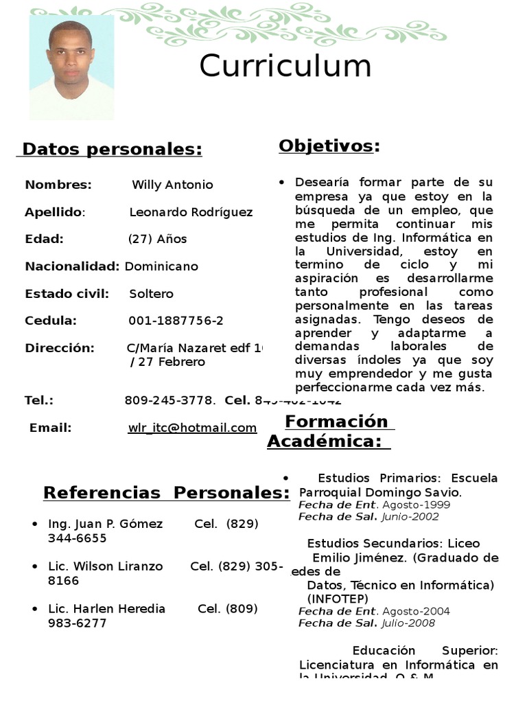 CV Willy Rodriguez 17-11-2016 | PDF