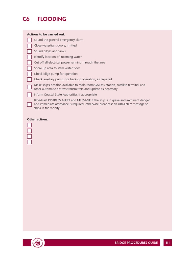 C6 Flooding: Actions To Be Carried Out | PDF | Ships | Water Transport