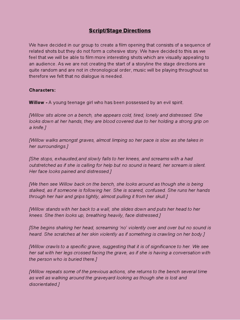 Script - Stage Directions | PDF