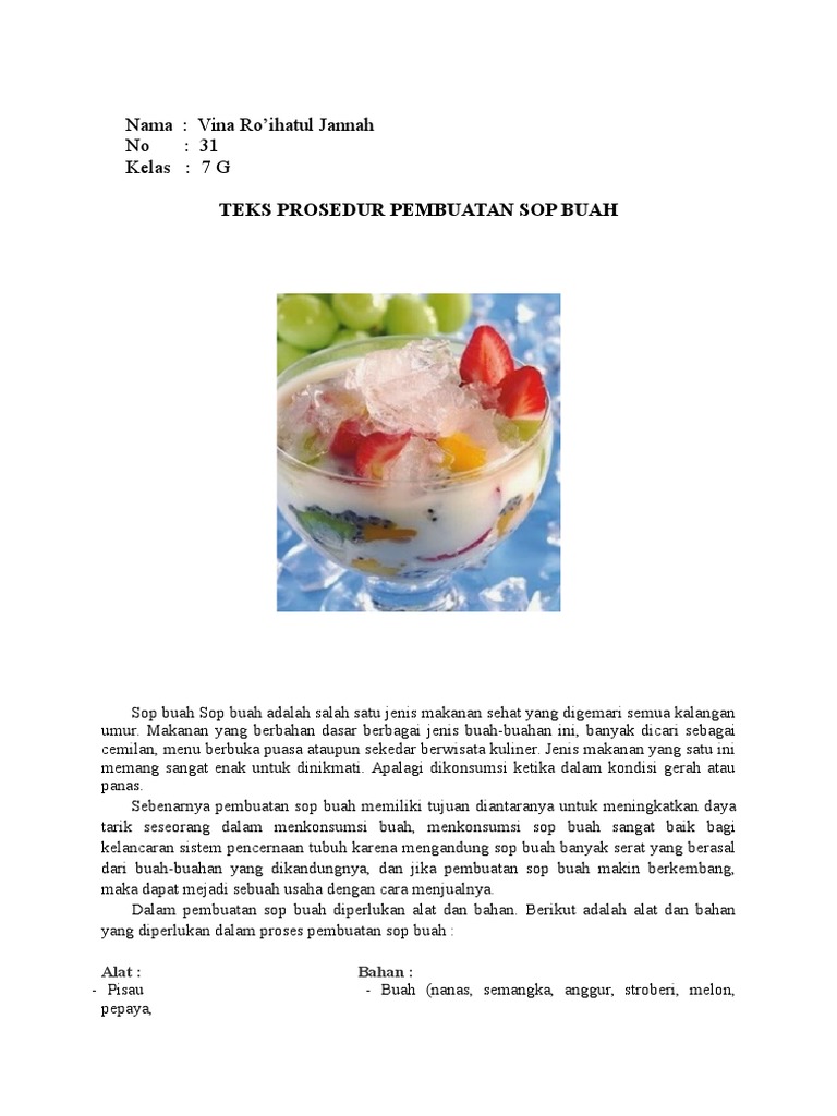 Teks Prosedur | PDF | Memasak, Makanan, & Anggur