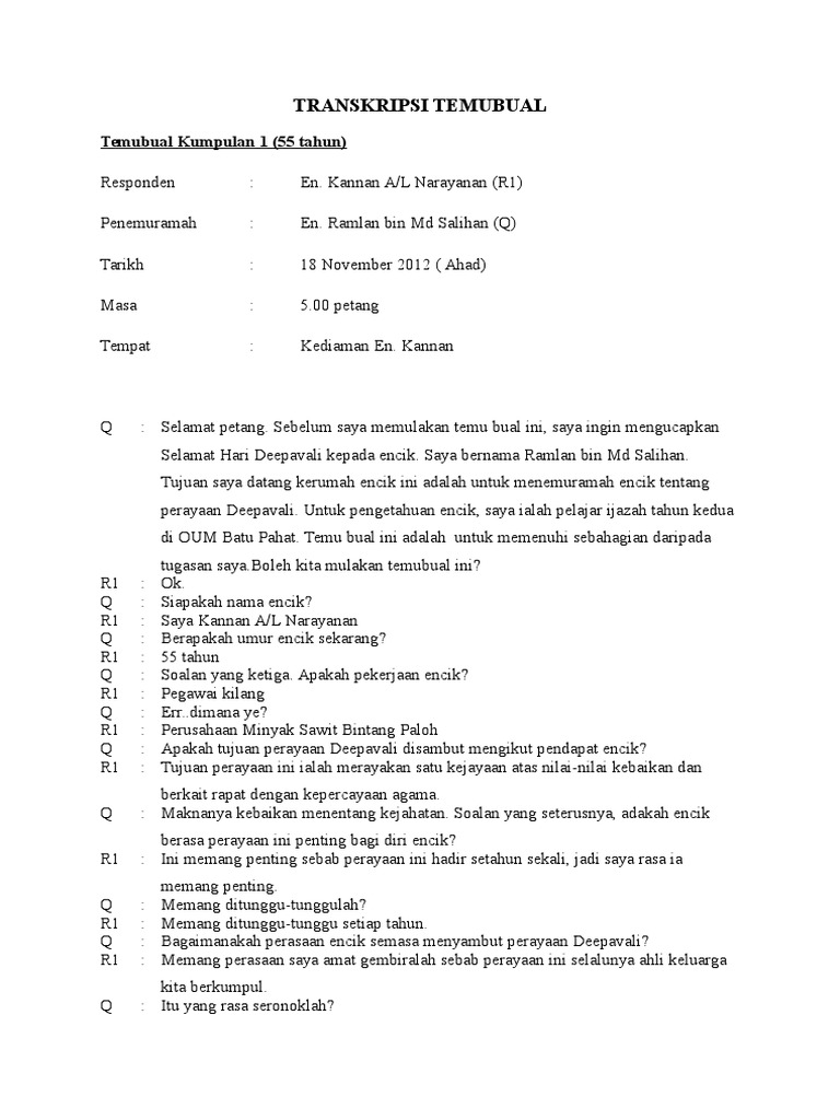 Transkripsi Temubual | PDF