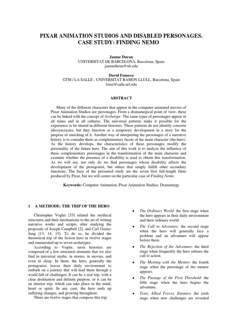Pixar Animation Studios and Disabled Personages. Case Study: Finding ...