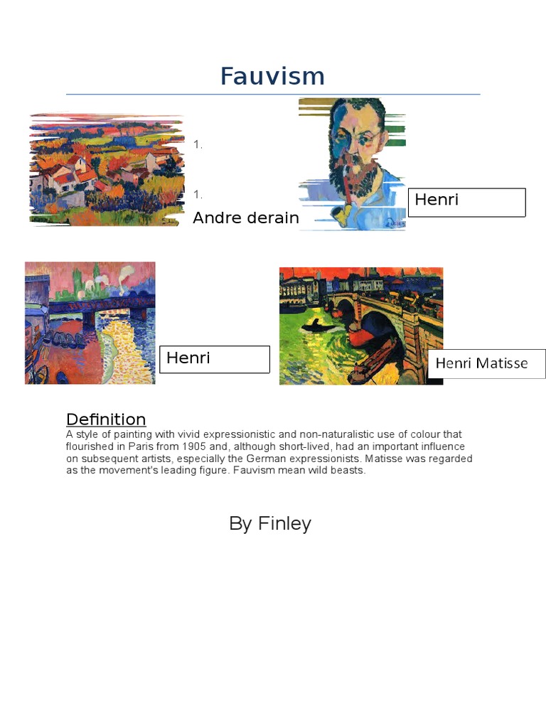 Fauvism: Andre Derain Henri Matisse | PDF