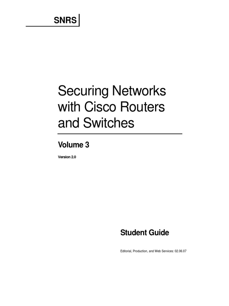 642-637 Cisco - Press.SNRS - StudentGuide.v2.0.Vol3 | PDF | Firewall (Computing) | Computer Network