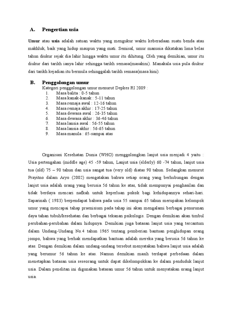 Pengertian Usia | PDF