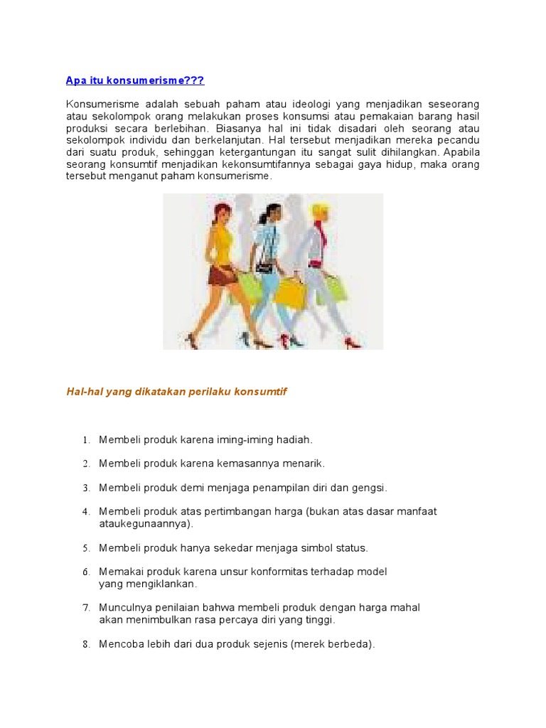 Pengertian dan Contoh Konsumerisme | PDF | Kesehatan Holistik | Gaya Hidup