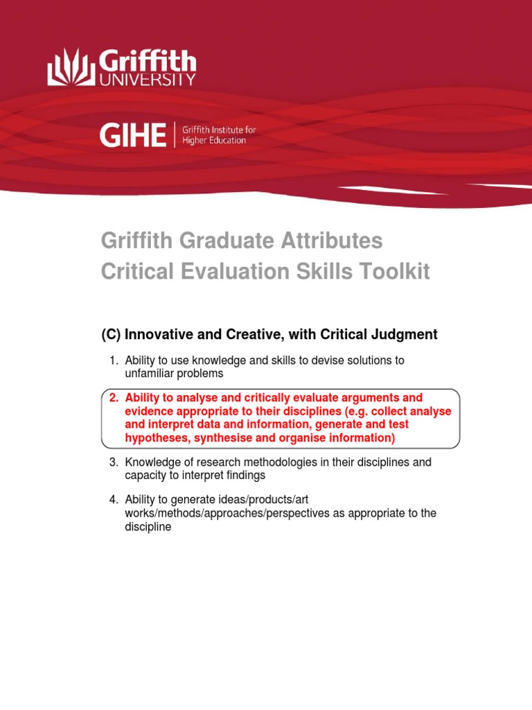 Critical Evaluation Skills Toolkit | PDF | Critical Thinking ...