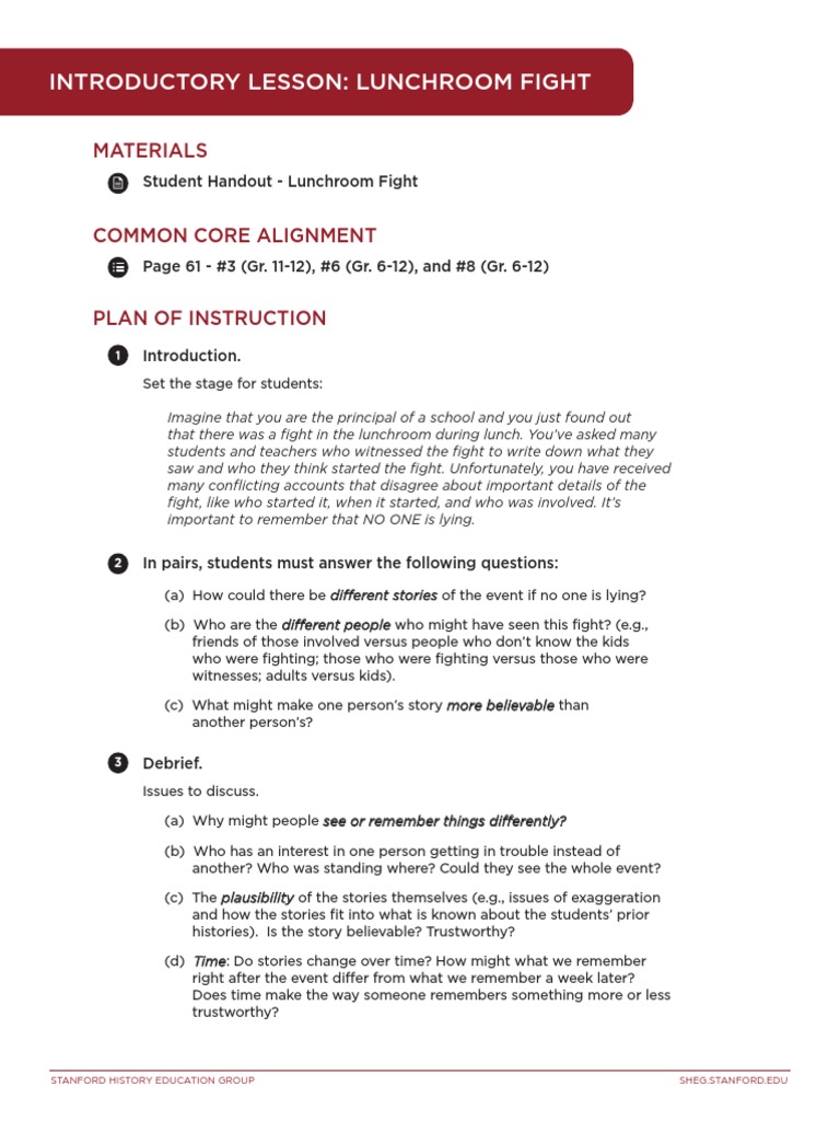 Lunchrooom Fight | PDF | Social Science | Science & Mathematics