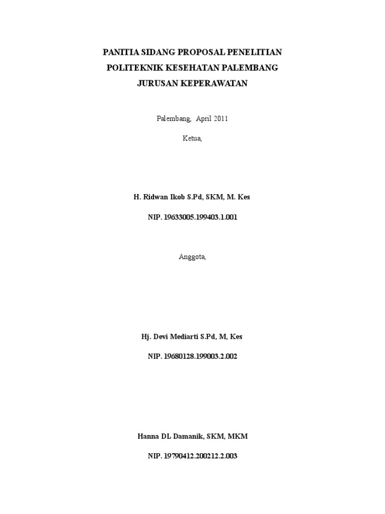 Panitia Sidang Proposal Penelitian | PDF