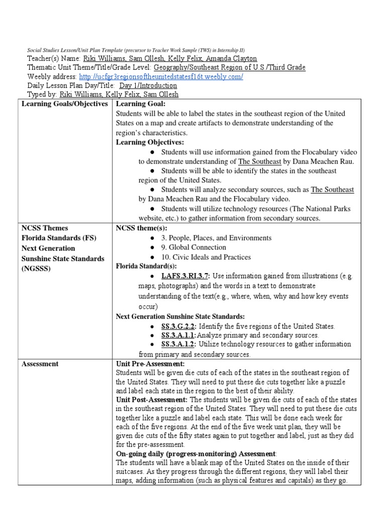 Day1thematicunitlessonplan 2 | PDF | English As A Second Or Foreign ...