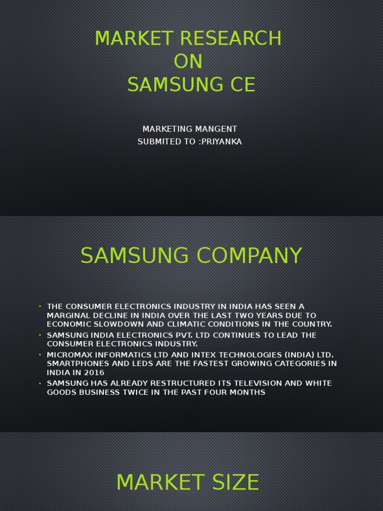Samsung Consumer Electronics Market Analysis | PDF