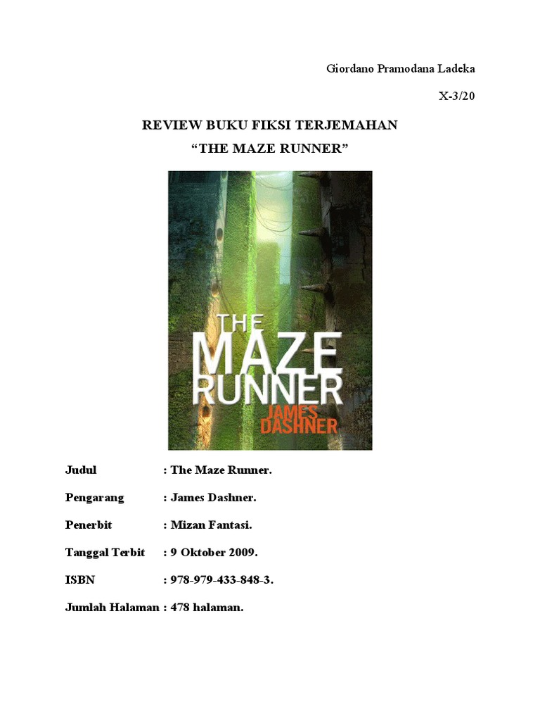 Review Buku Novel The Maze Runner | PDF