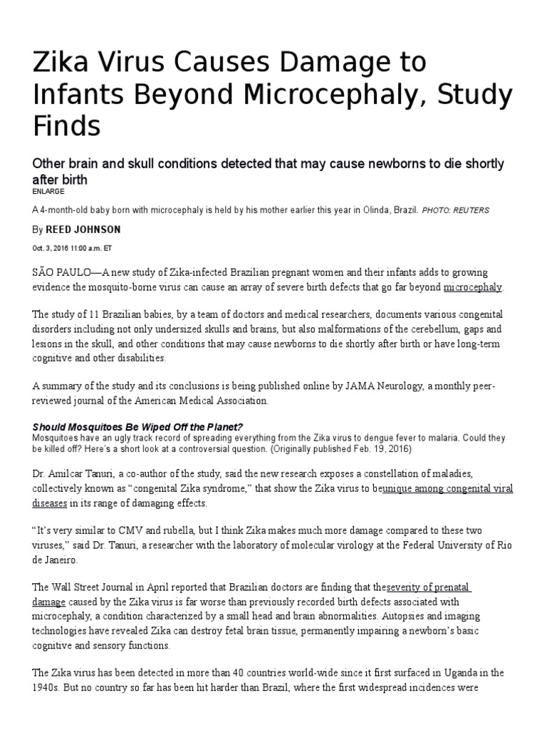 Zika Carrie | PDF | Zika Fever | Congenital Disorder