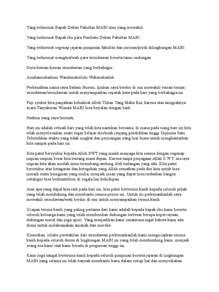 Yang Terhormat Bapak Dekan Fakultas MABI Atau Yang Mewakili | PDF