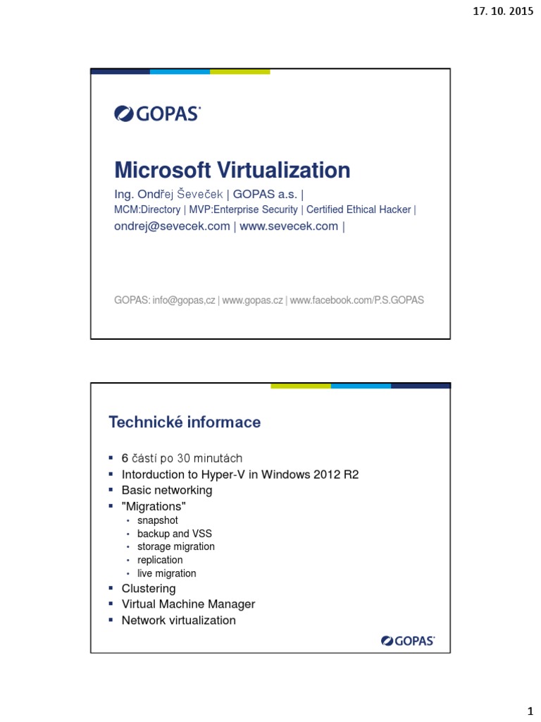Sevecek Hyper V 2012 r2 Virtualization | PDF | Hyper V | Virtual Machine