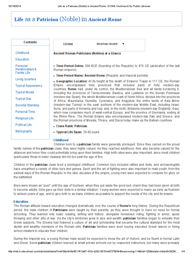 Life of Patricians in Ancient Rome | PDF | Ancient Rome | Roman Republic