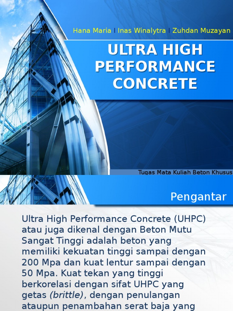 Karakteristik dan Aplikasi UHPC | PDF | Teknologi & Rekayasa
