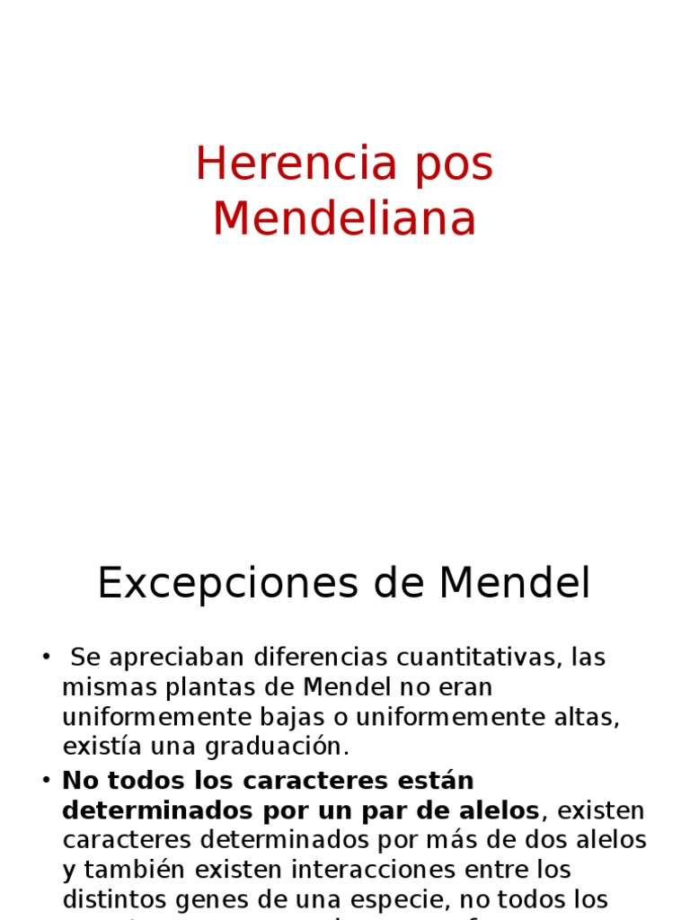 Excepciones de la herencia mendeliana: dominancia incompleta y alelos ... Excepciones de la herencia mendeliana: dominancia incompleta y alelos ...