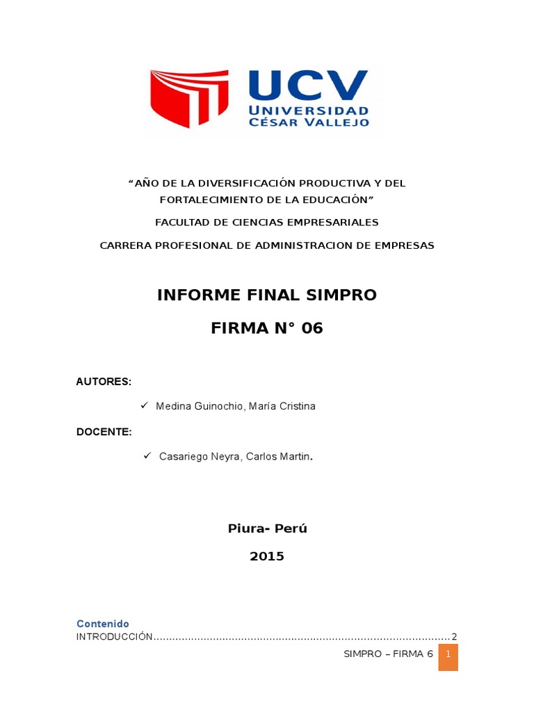 Simpro Informe Final | PDF | Inventario | Toma de decisiones